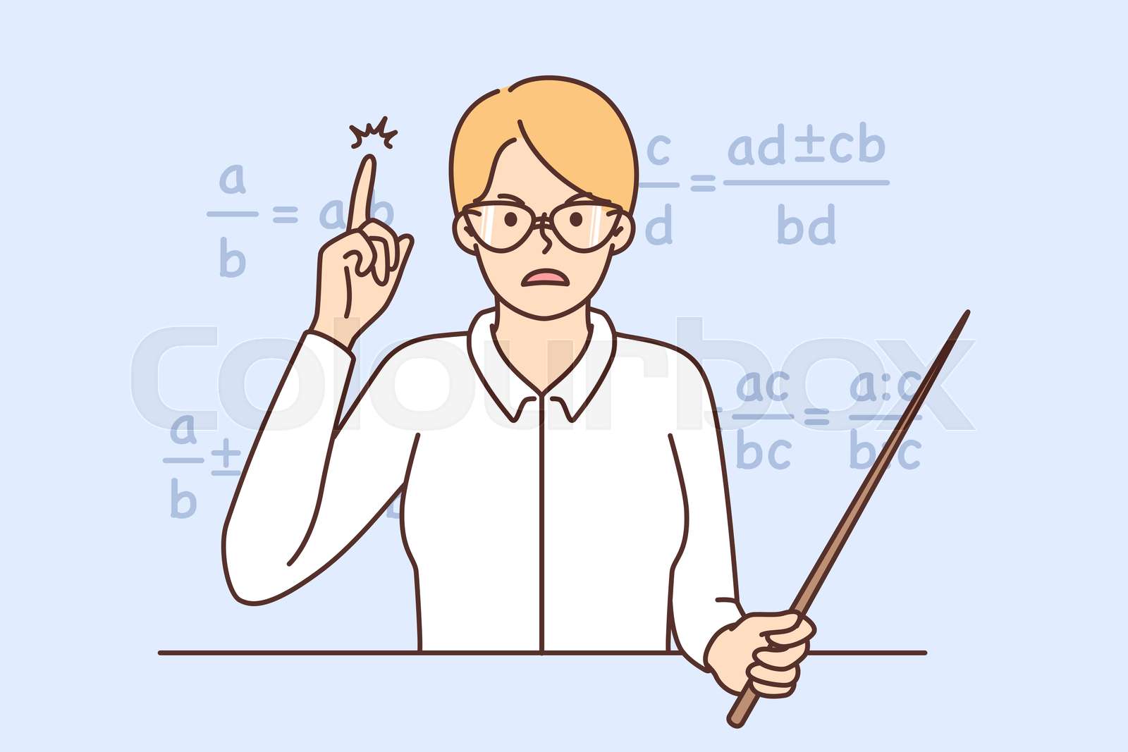 Angry teacher scolding in classroom | Stock vector | Colourbox