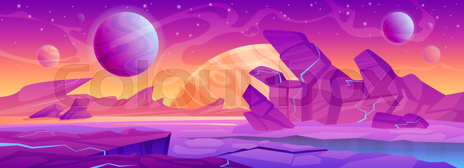 Cartoon Alien Planet