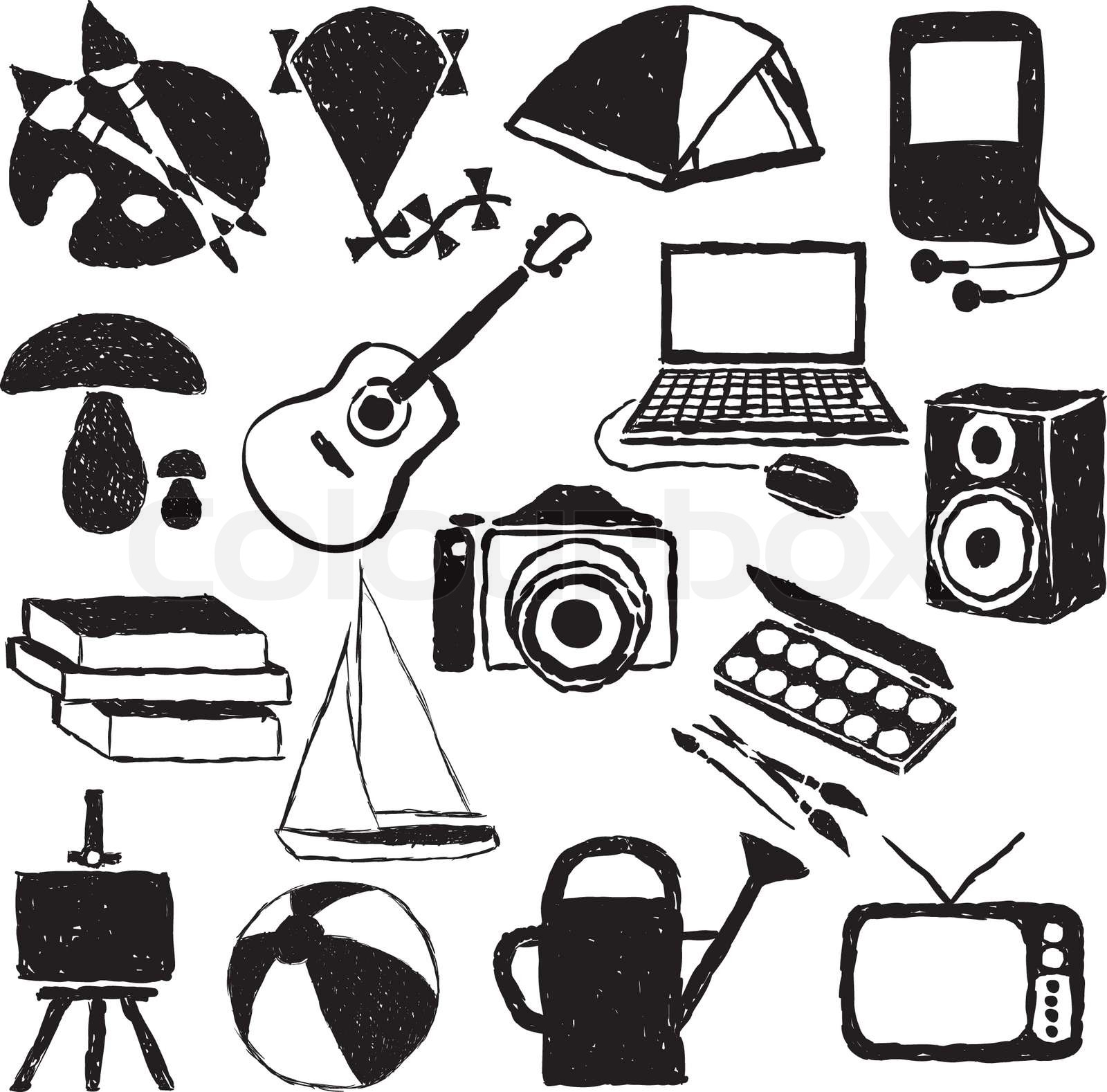 doodle hobby images | Stock vector | Colourbox