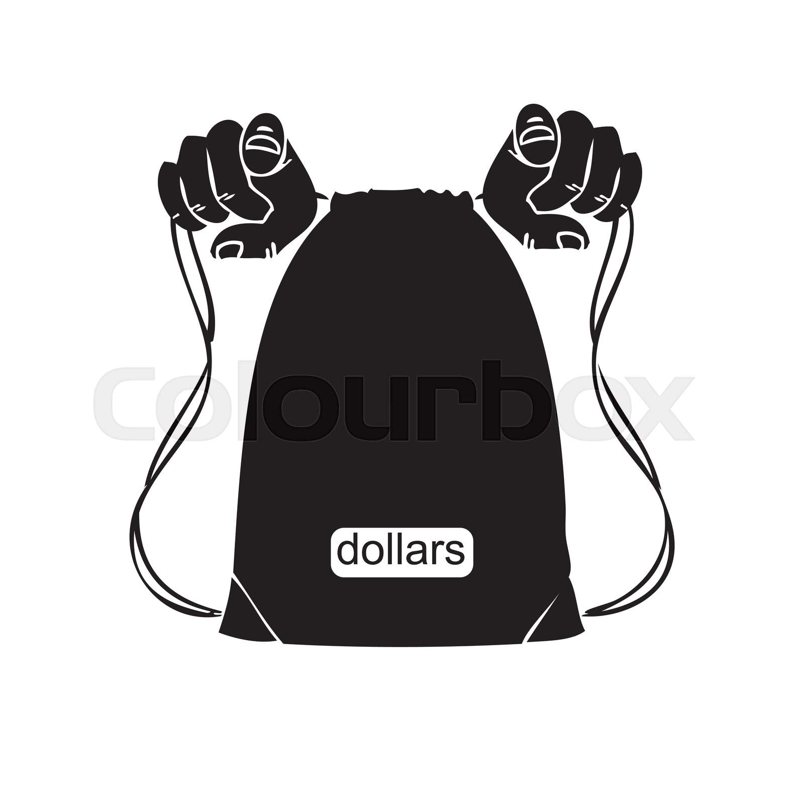 Bag with dollars | Stock vector | Colourbox
