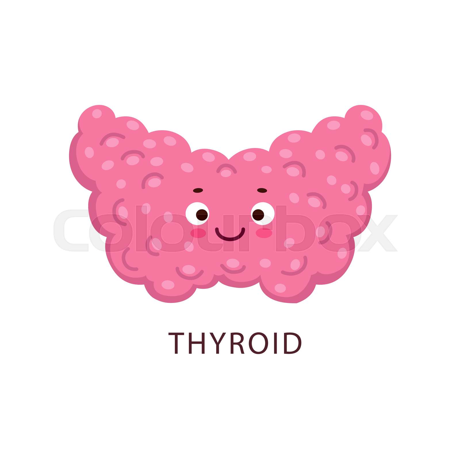 Cartoon thyroid gland human body organ character | Stock vector | Colourbox