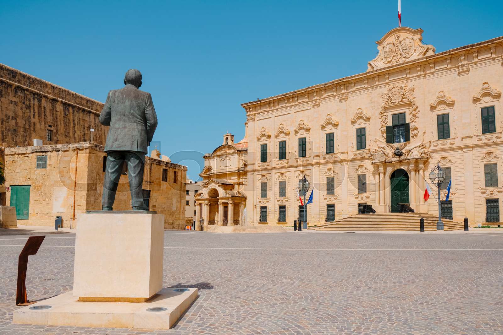 Pjazza Kastilja, Castille Square, in Valletta, Malta | Stock image ...
