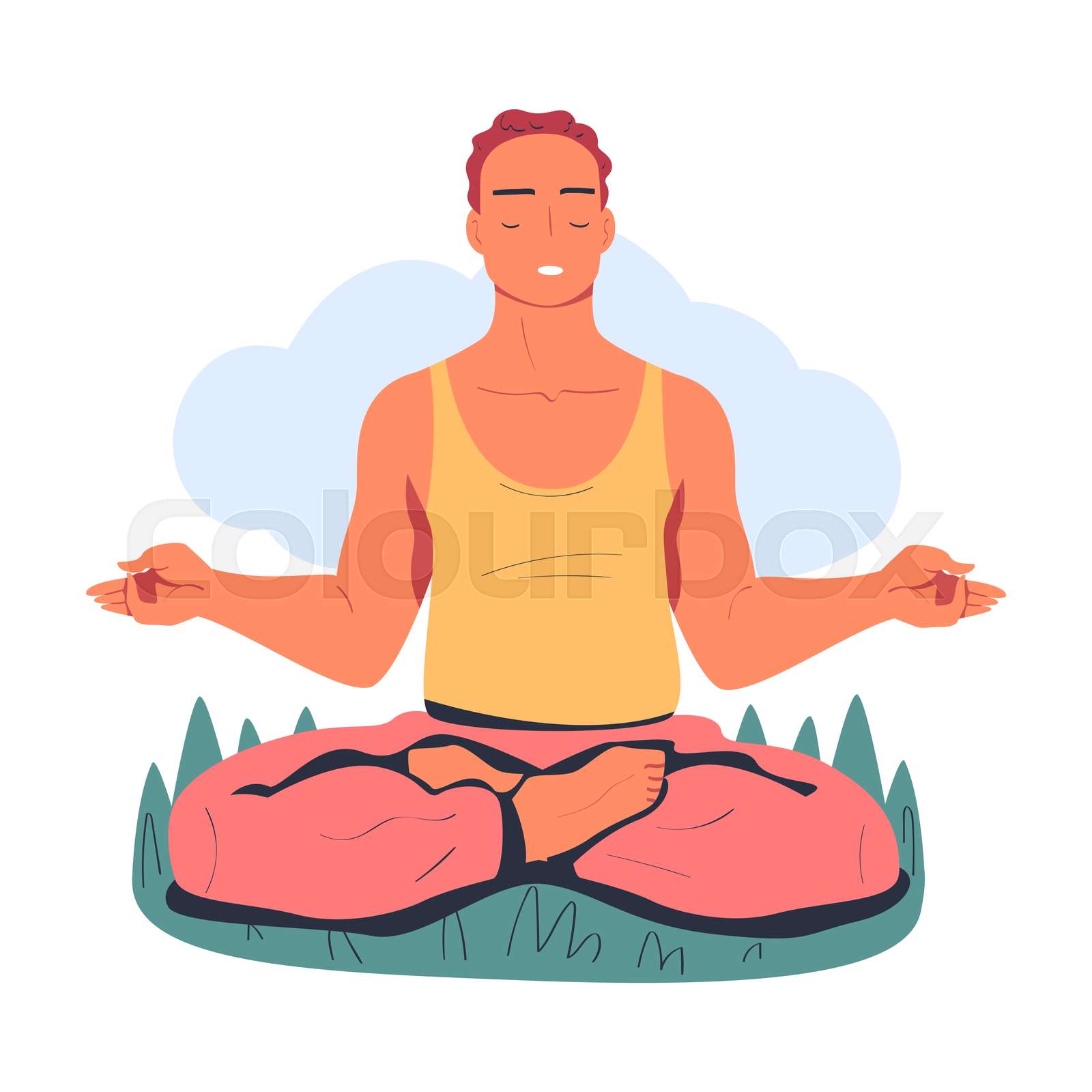 Man Meditation Clipart