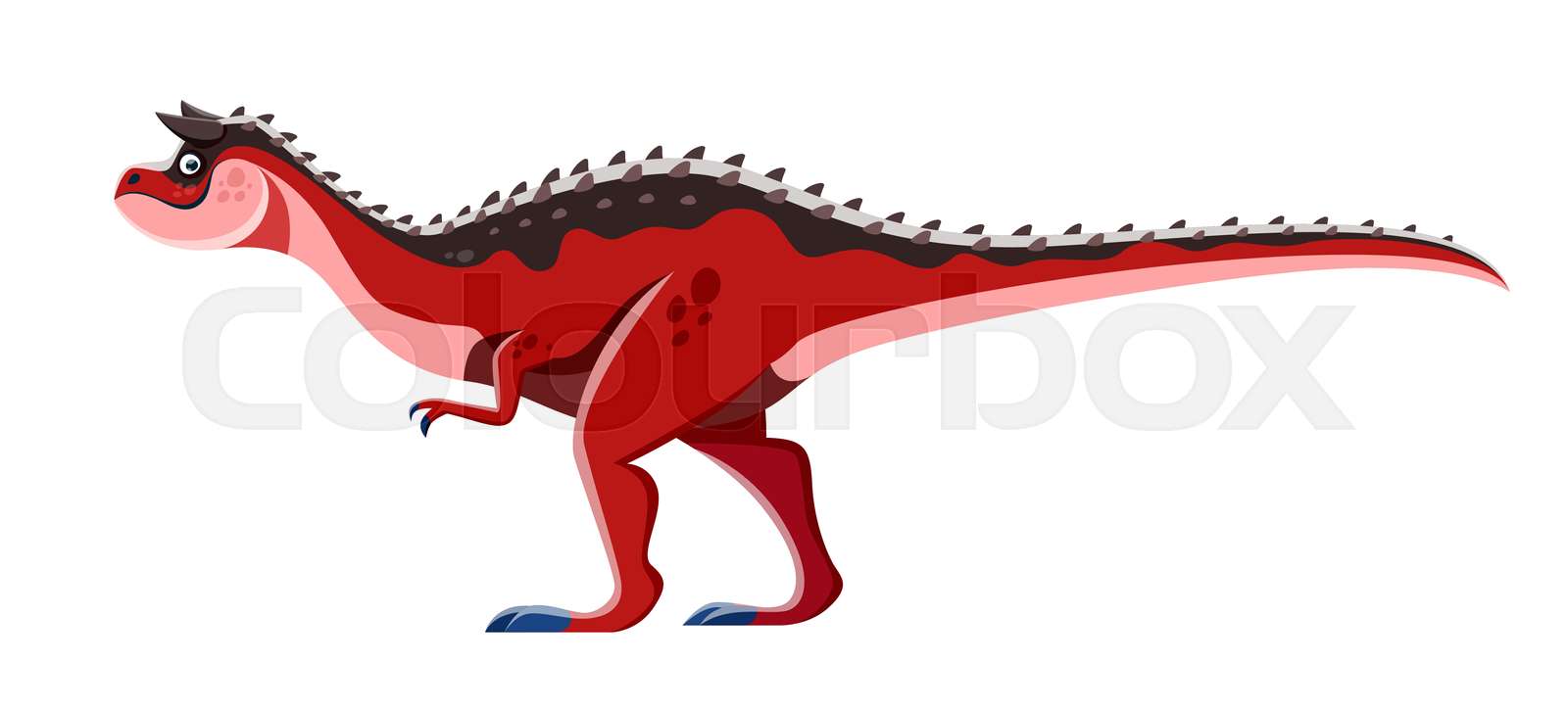 Cartoon Carnotaurus dinosaur cute character | Stock vector | Colourbox