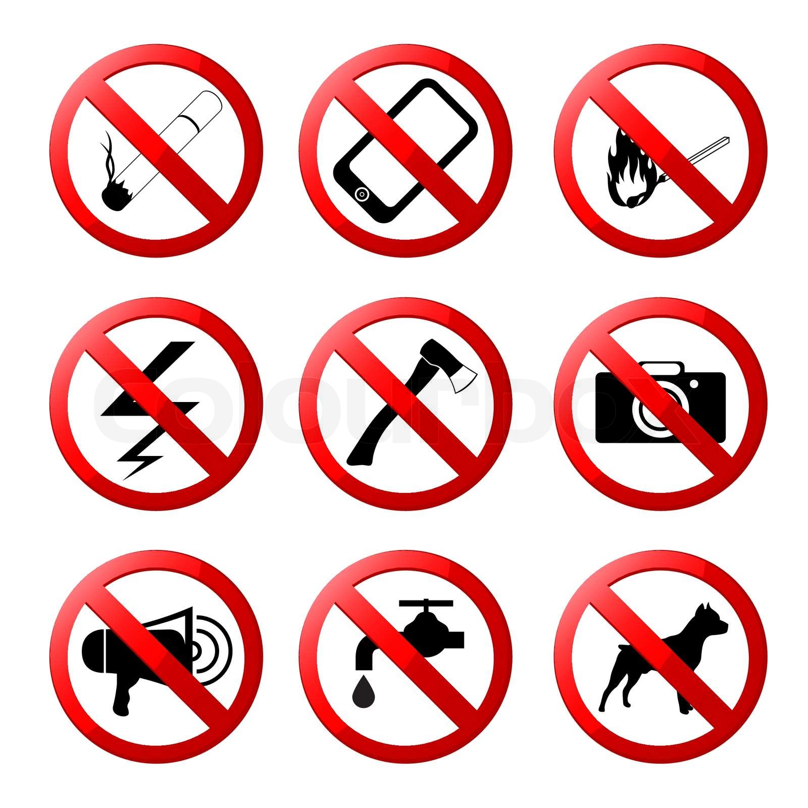 collection of ban road signs | Stock vector | Colourbox