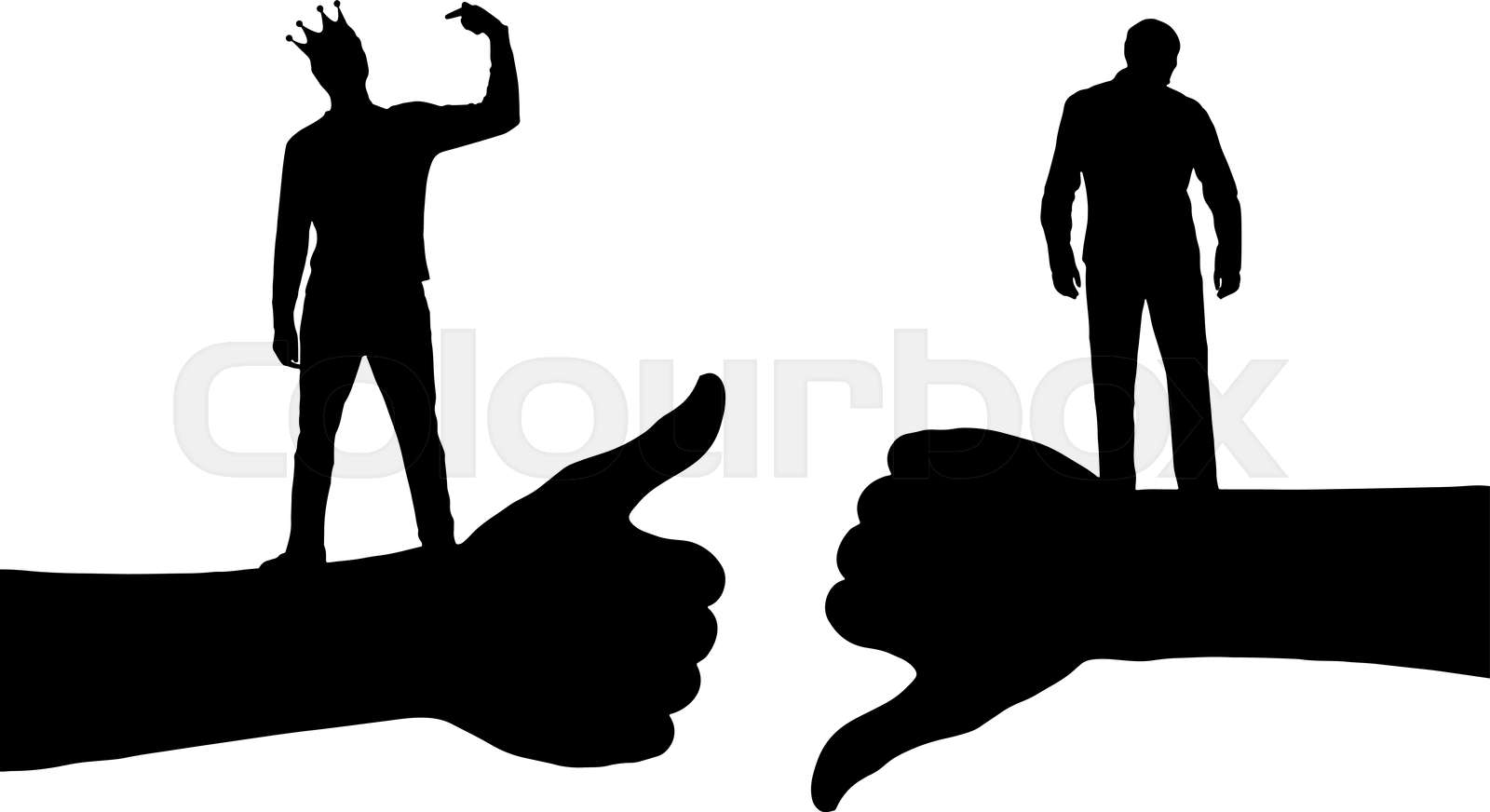 An arrogant selfish man with a crown on his head points his finger at ...