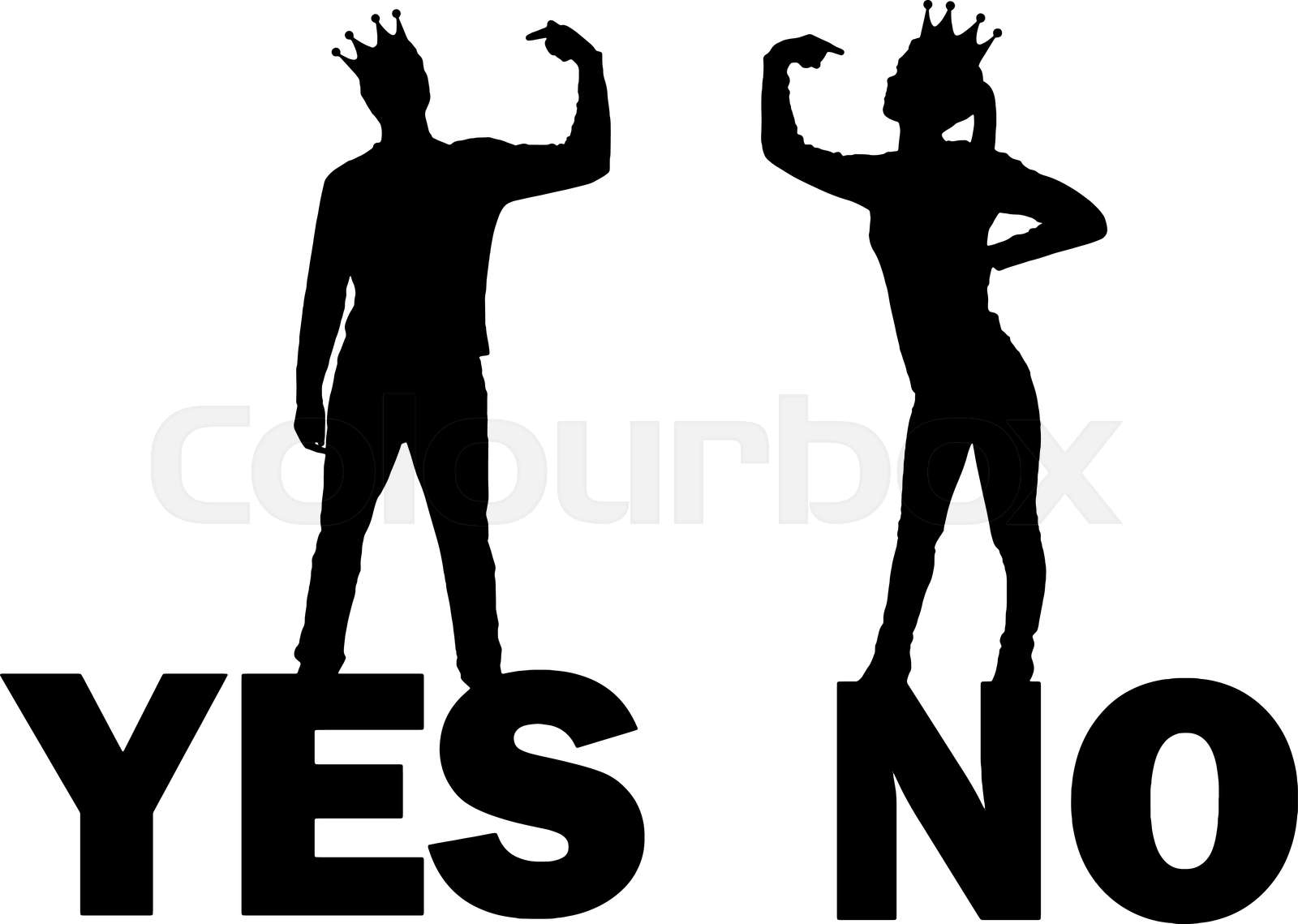 Silhouette of a selfish couple with crowns on their heads, prove their ...