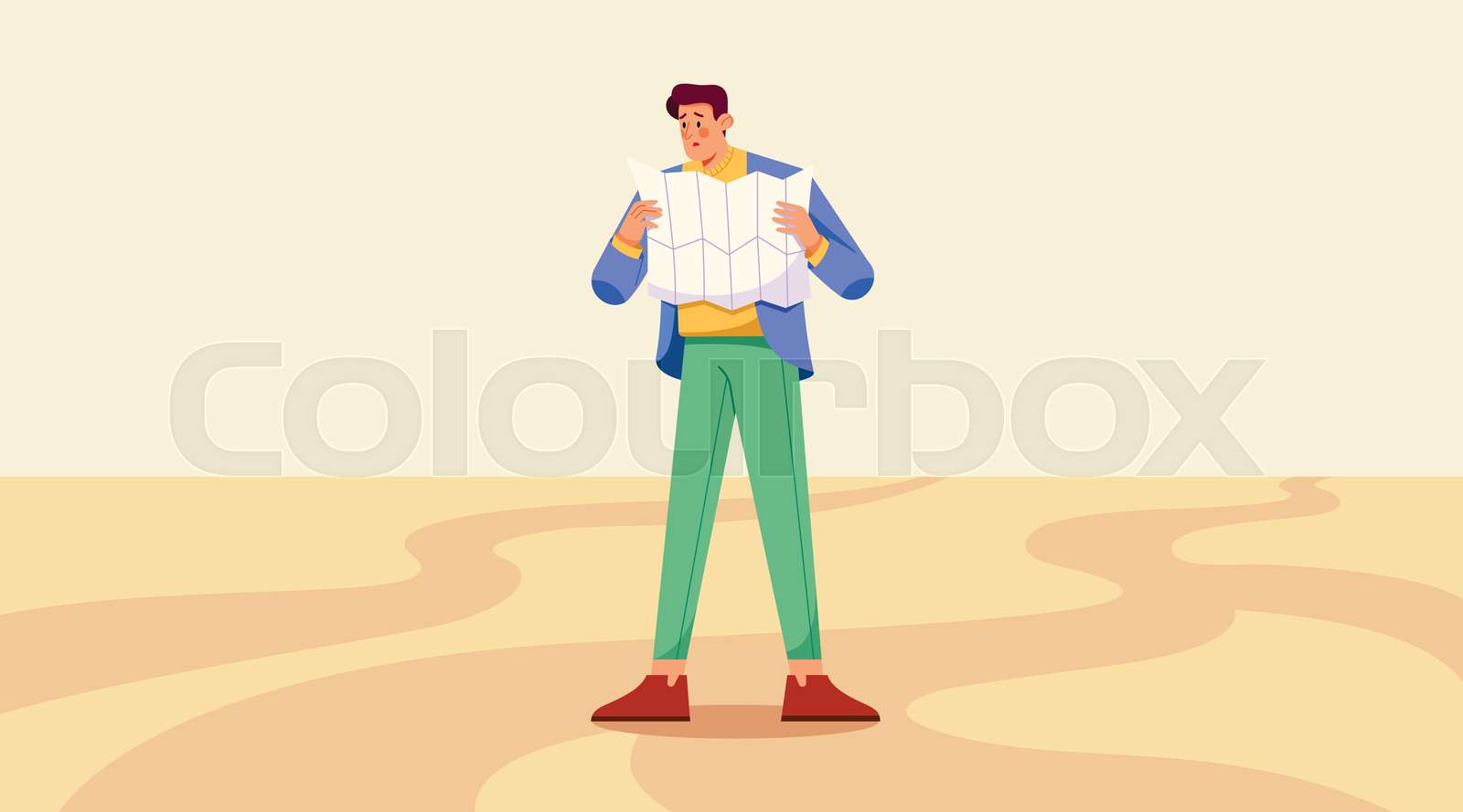 Man Reading Map | Stock vector | Colourbox
