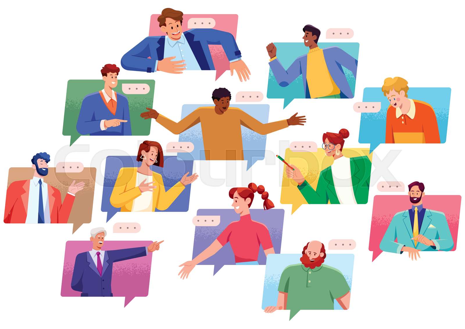 sprechen, online, abbildung | Stock-Vektor | Colourbox