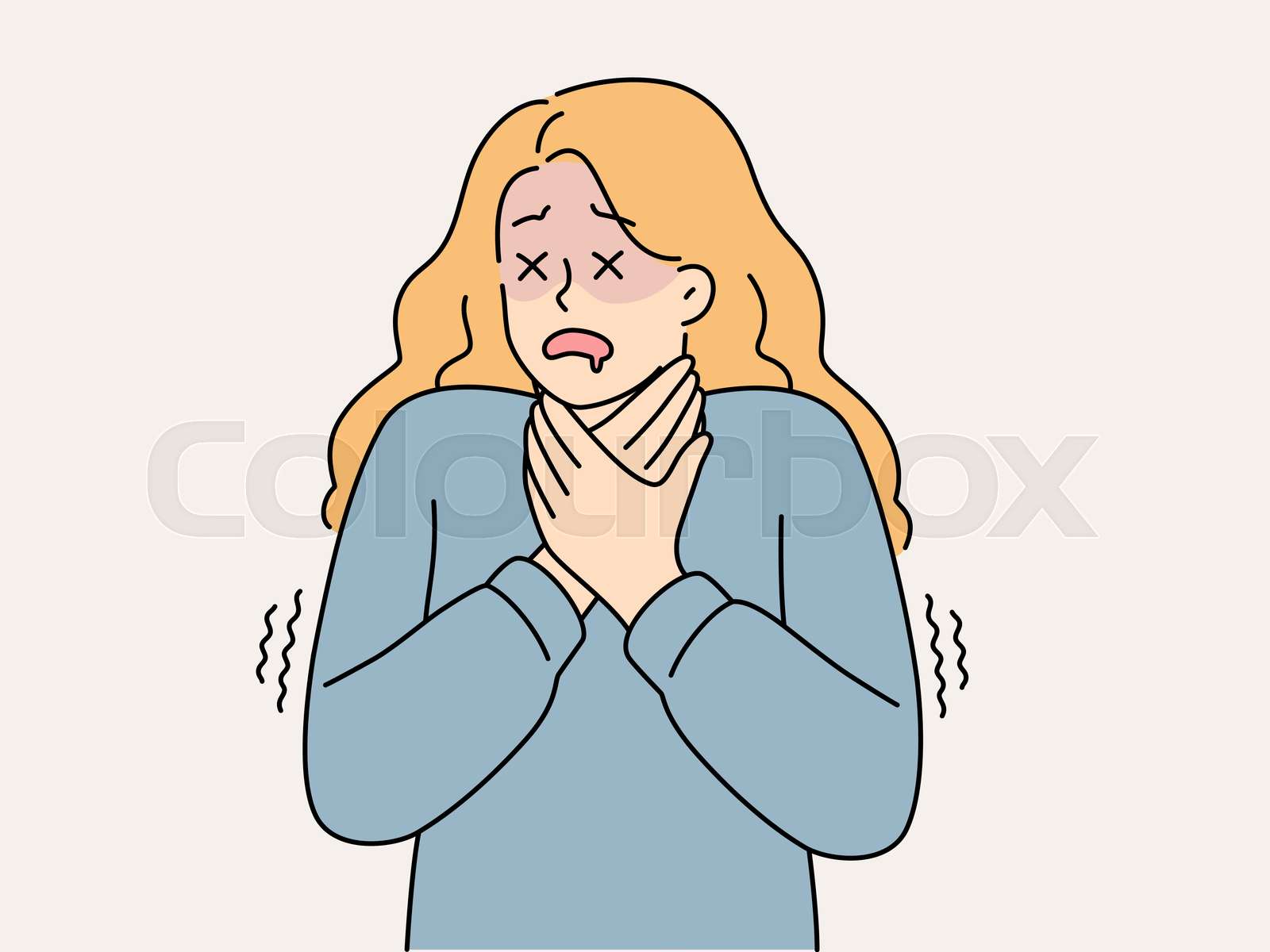 Woman has health problems and suffocates grabs neck suffers from ...