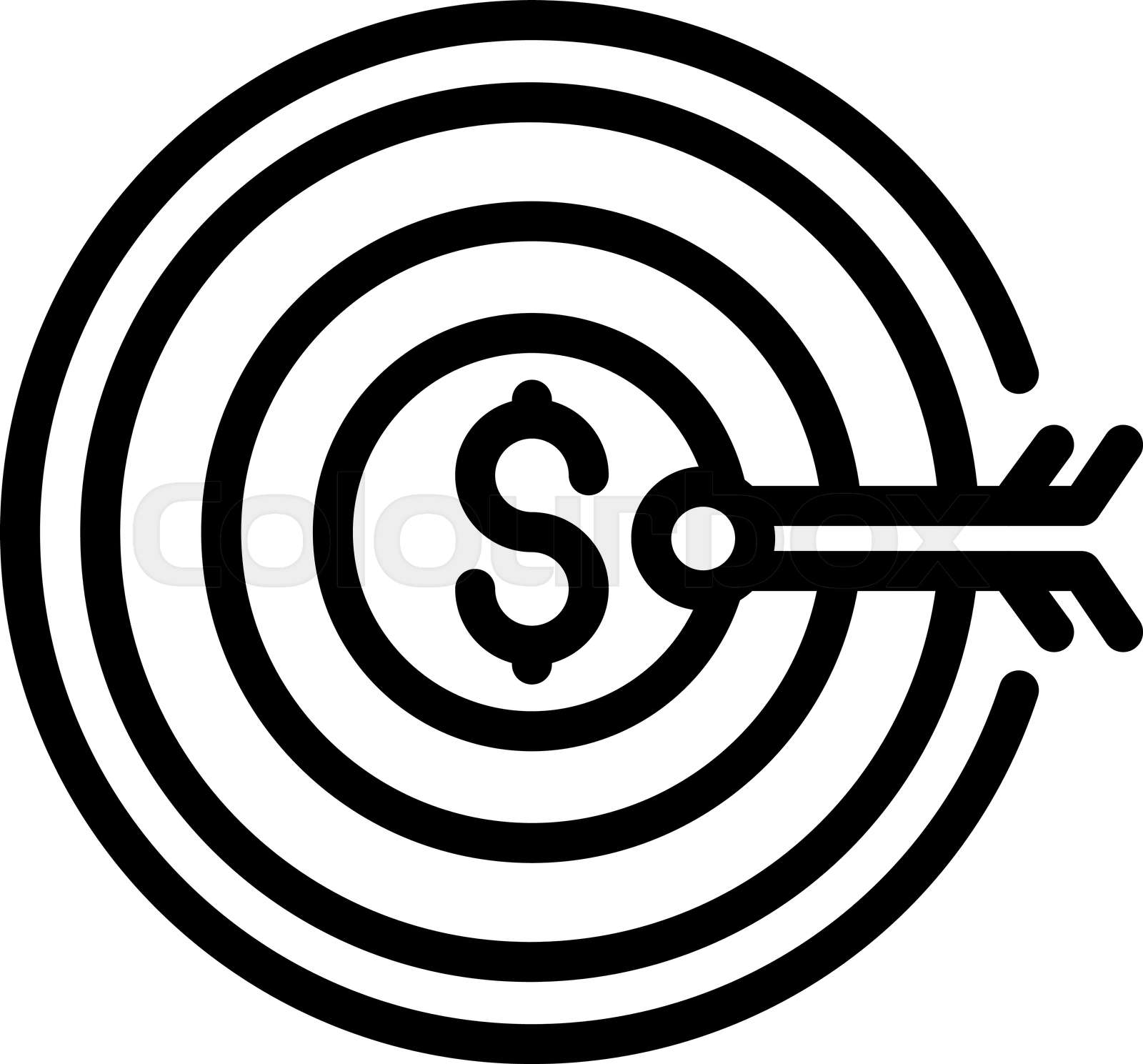 penge, målet, ikon | Stock vektor | Colourbox