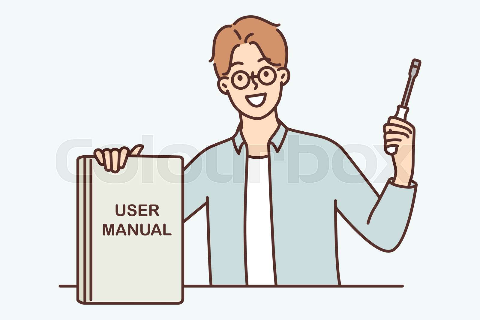 benutzer, handbuch, mann | Stock-Vektor | Colourbox