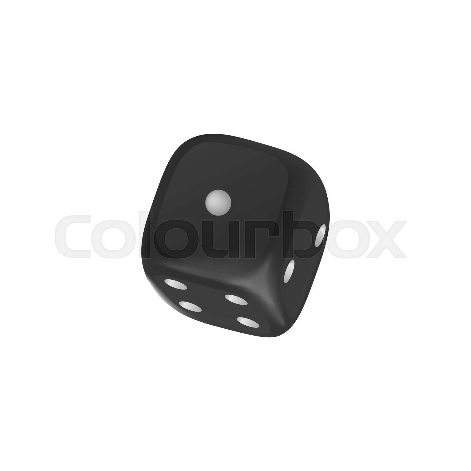 Gamble dice black cube with white spots realistic vector illustration ...