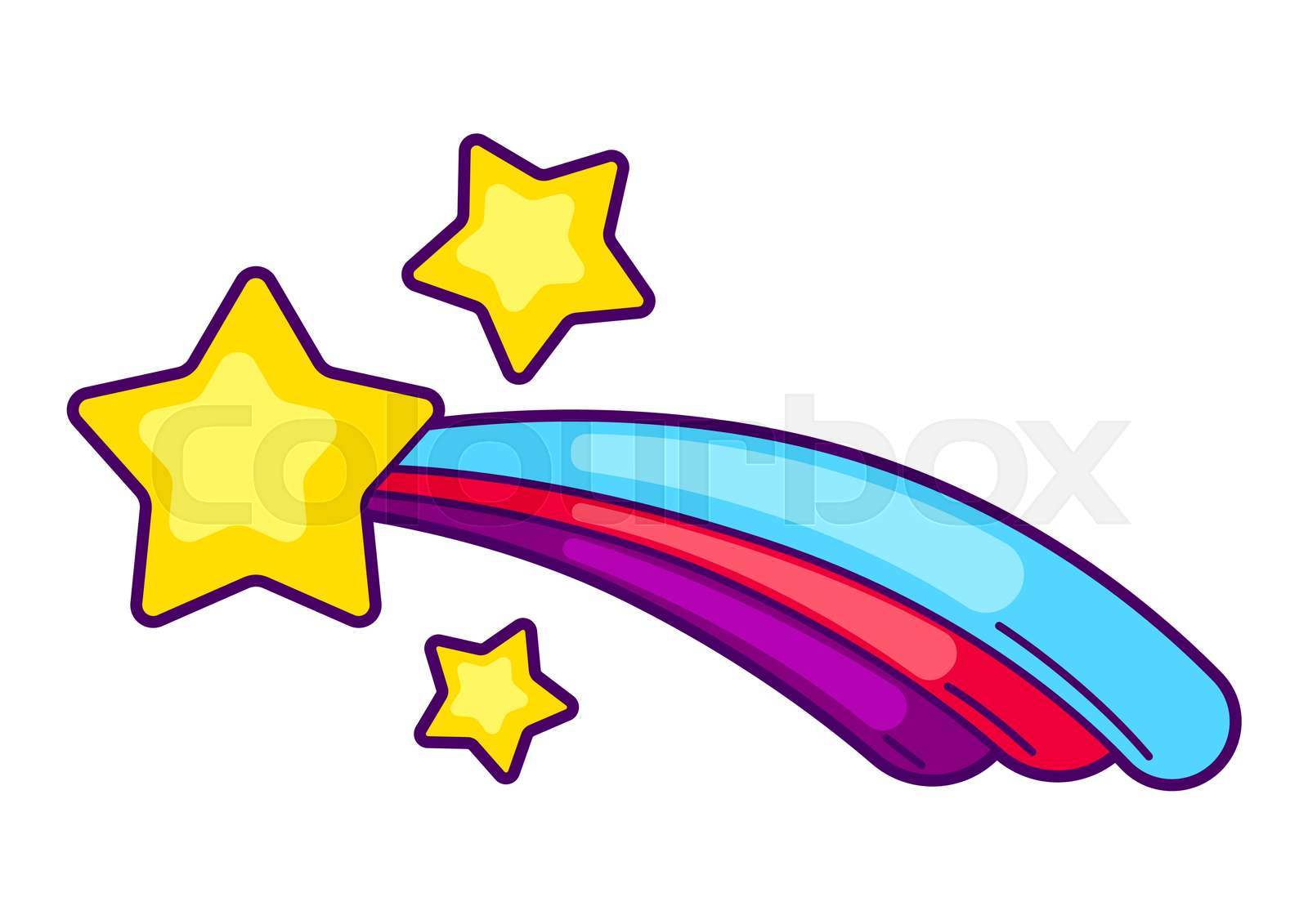 Illustration of comet. Colorful cute icon. Creative symbol in cartoon ...