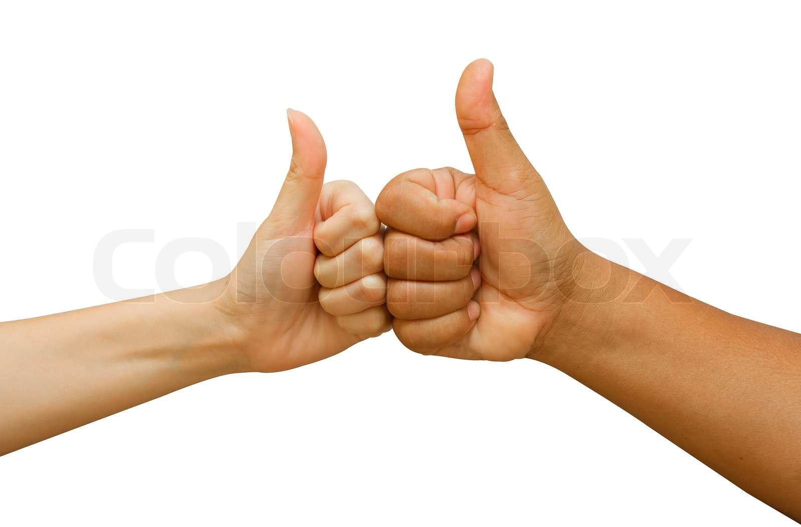 Zwei Hände zeigt Daumen hoch Zeichen | Stock Bild | Colourbox