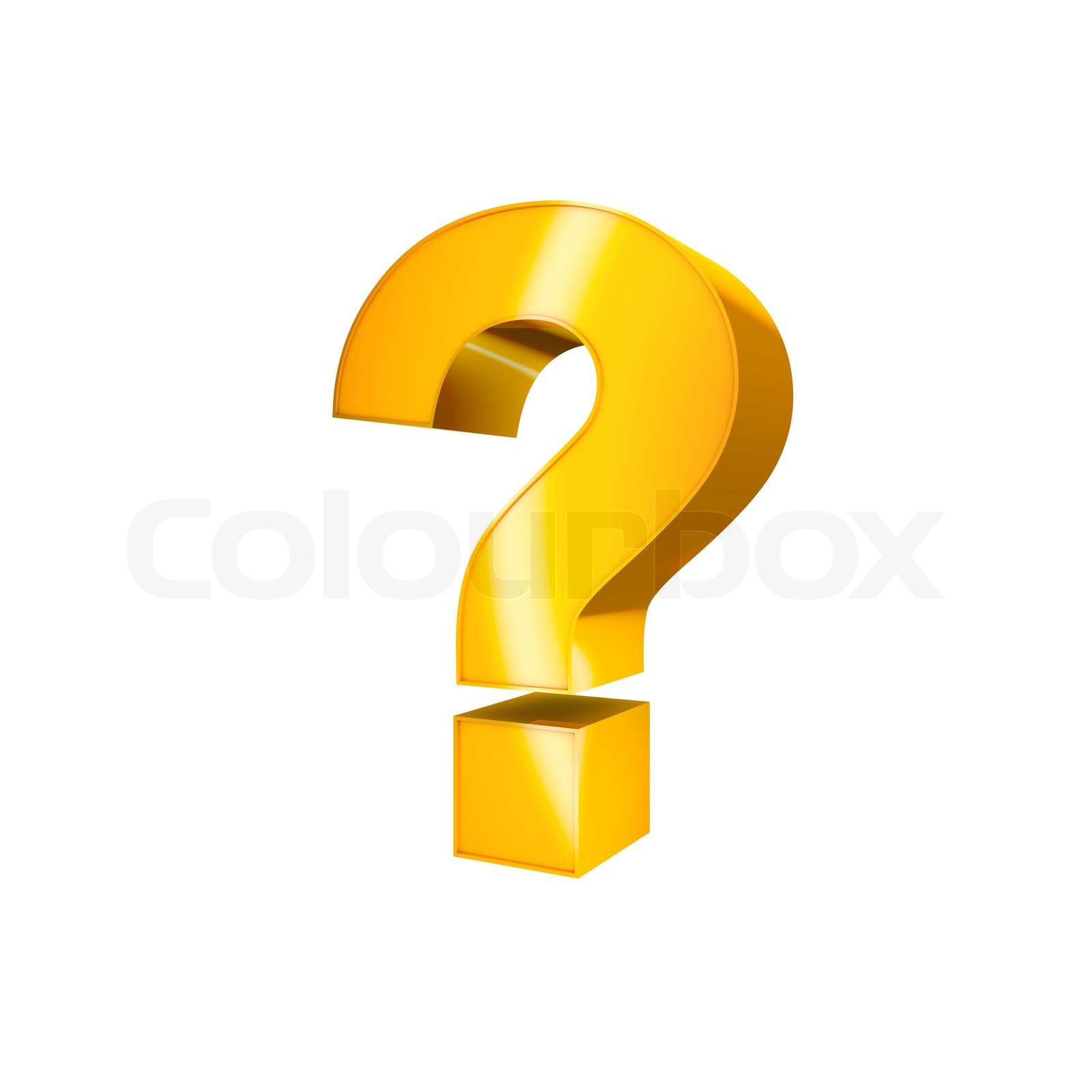 Gold Character Collection. Question Mark Sign | Stock image | Colourbox