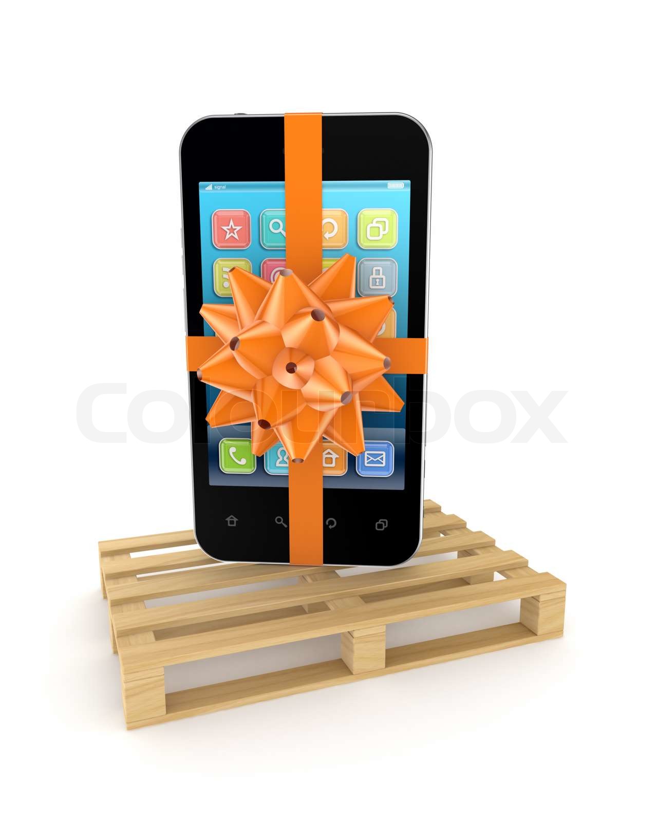 Mobile phone on a pallet | Stock image | Colourbox