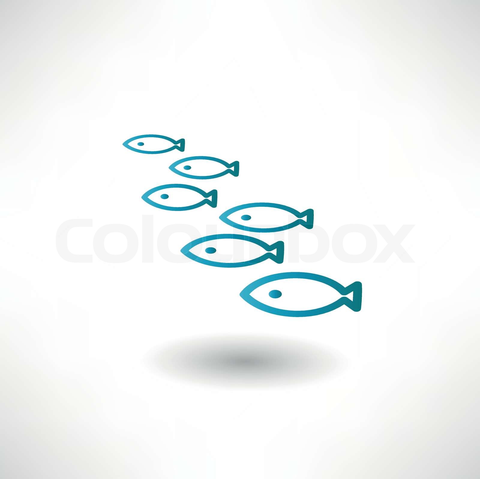 fisk, ikon, tegning | Stock vektor | Colourbox