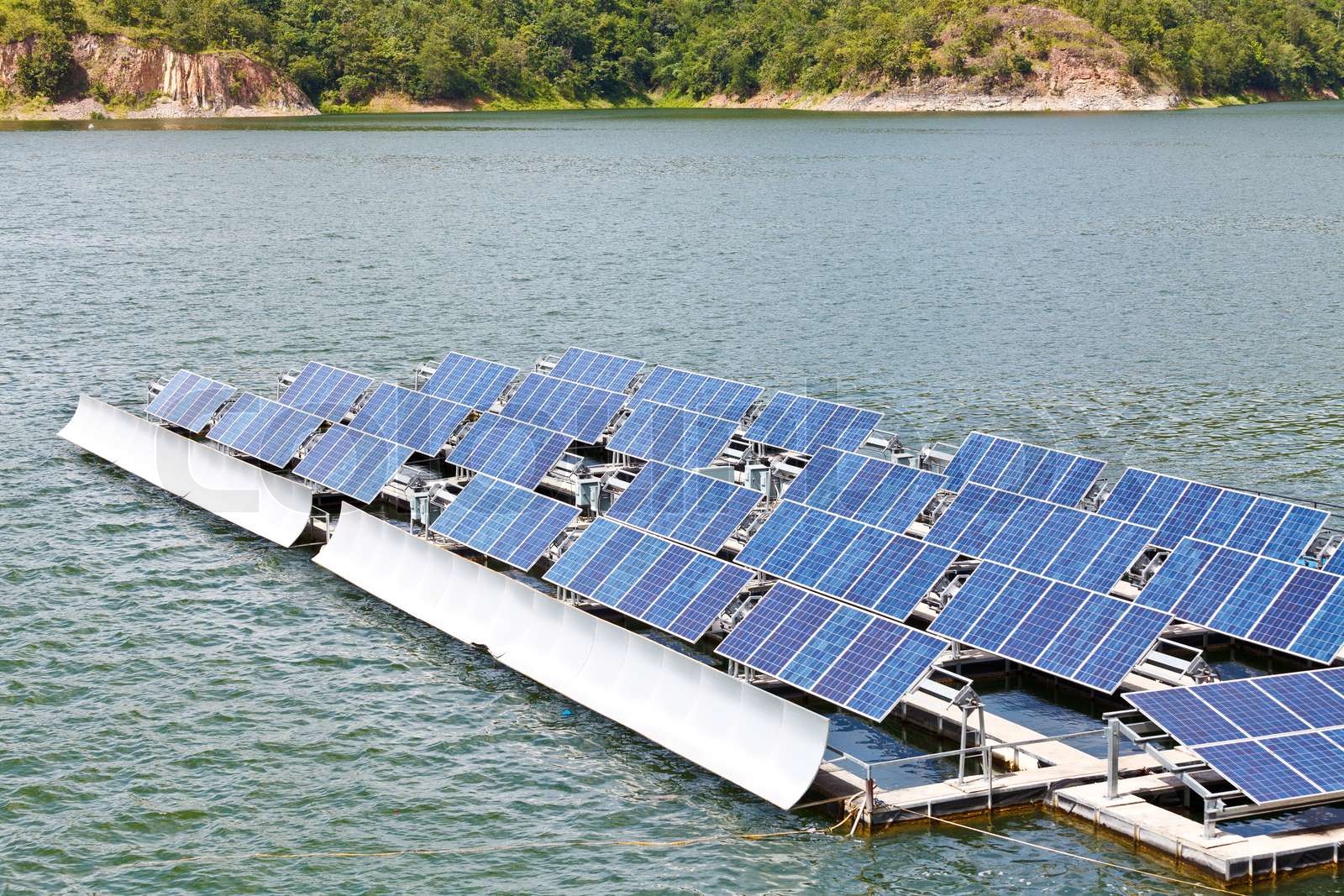 Solar panelson the water | Stock image | Colourbox