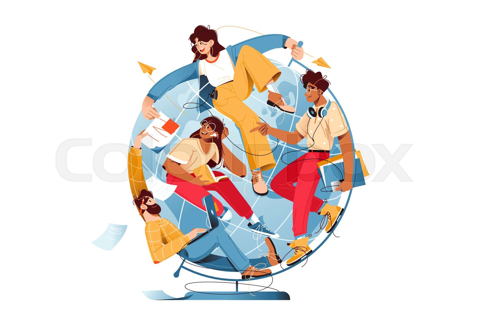 Global network of workers and processes | Stock vector | Colourbox