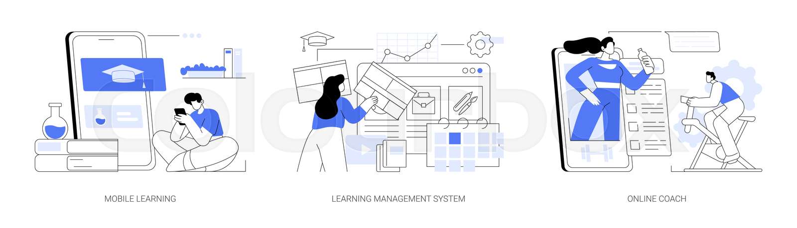 Learning management system abstract concept vector illustrations ...