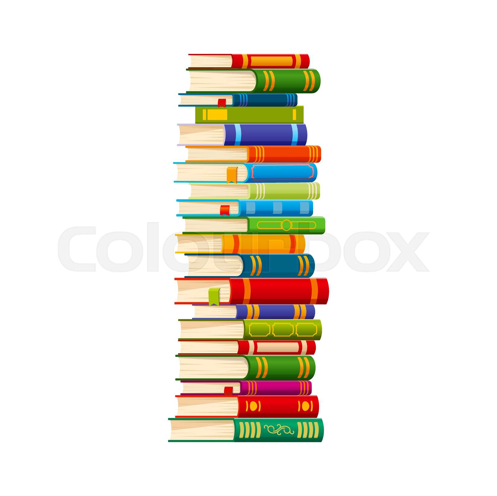 Stack of books, cartoon textbooks and bestsellers | Stock vector ...