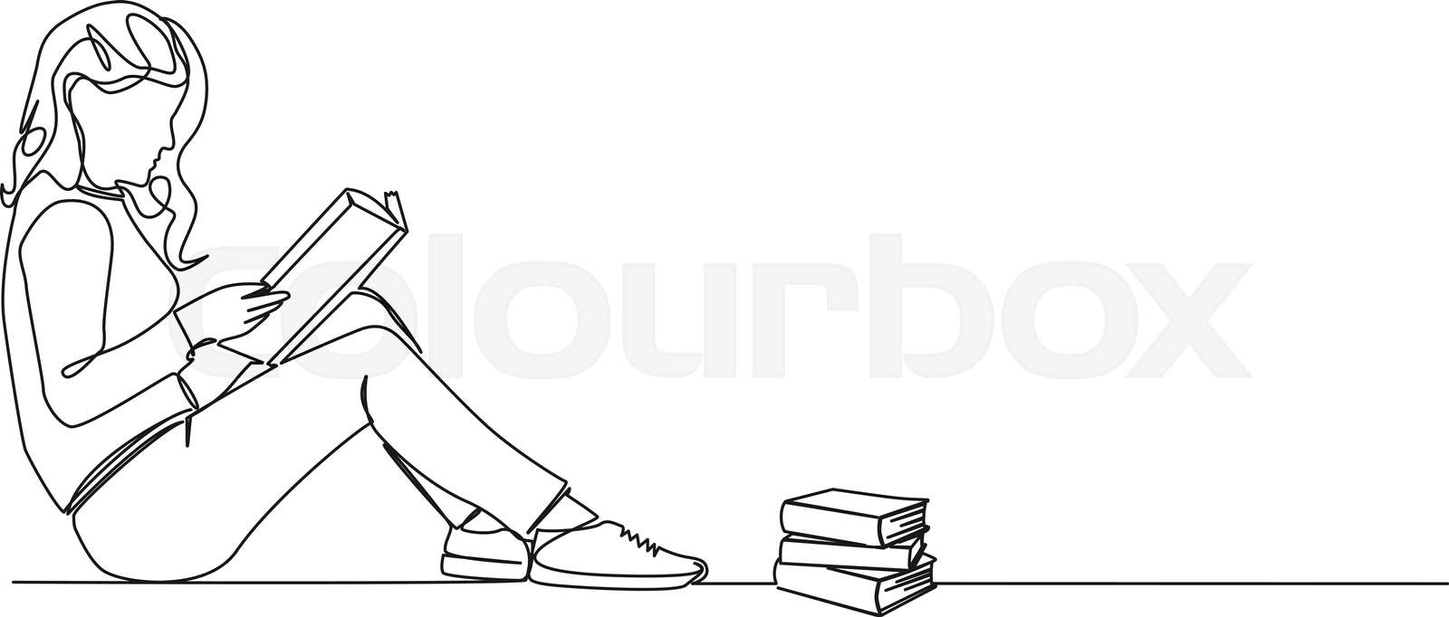 Girl Reading Drawing