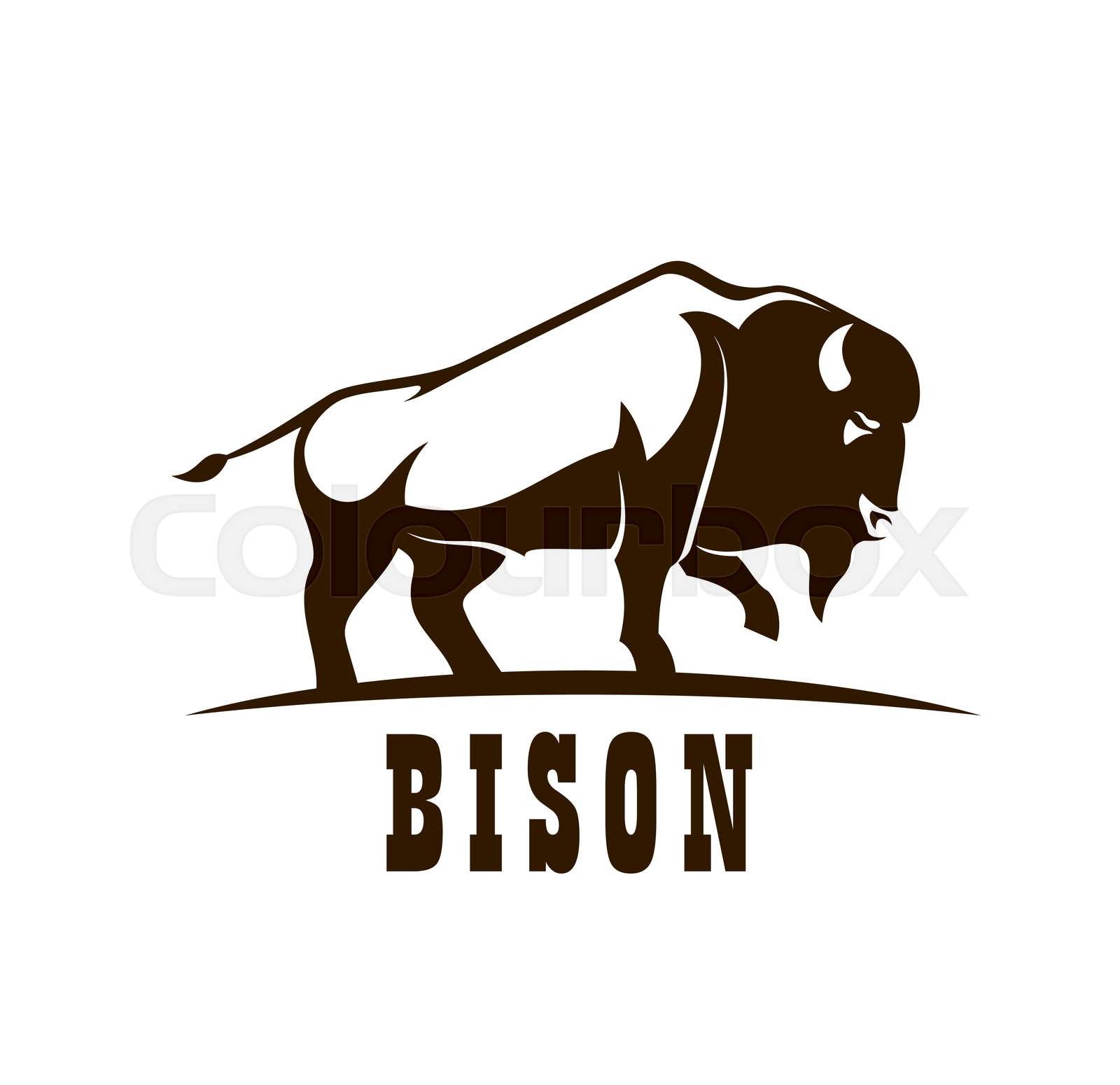 Bison buffalo animal icon, company animal emblem | Stock vector | Colourbox