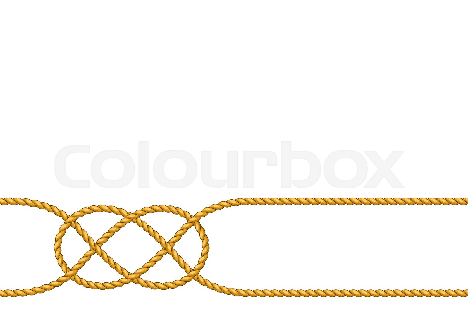 Background with jute rope knots. Nautical, fishing and decorative nodes ...