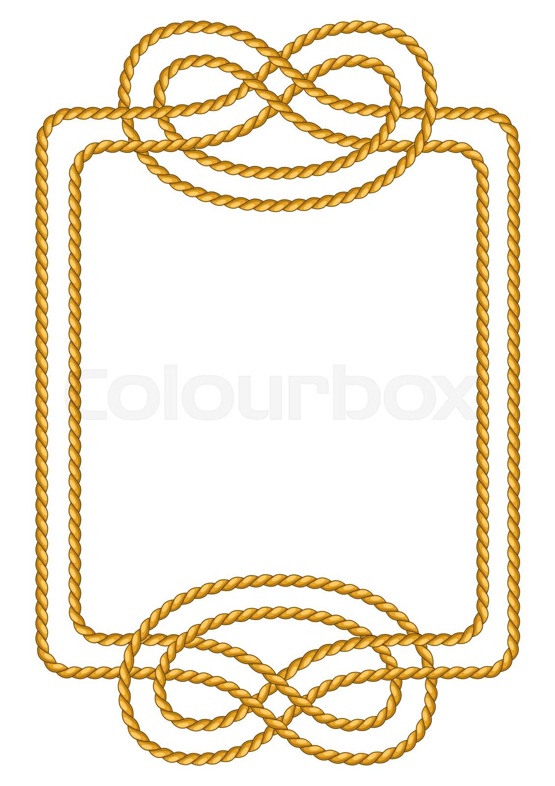 Frame from jute rope knots. Nautical, fishing and decorative nodes ...