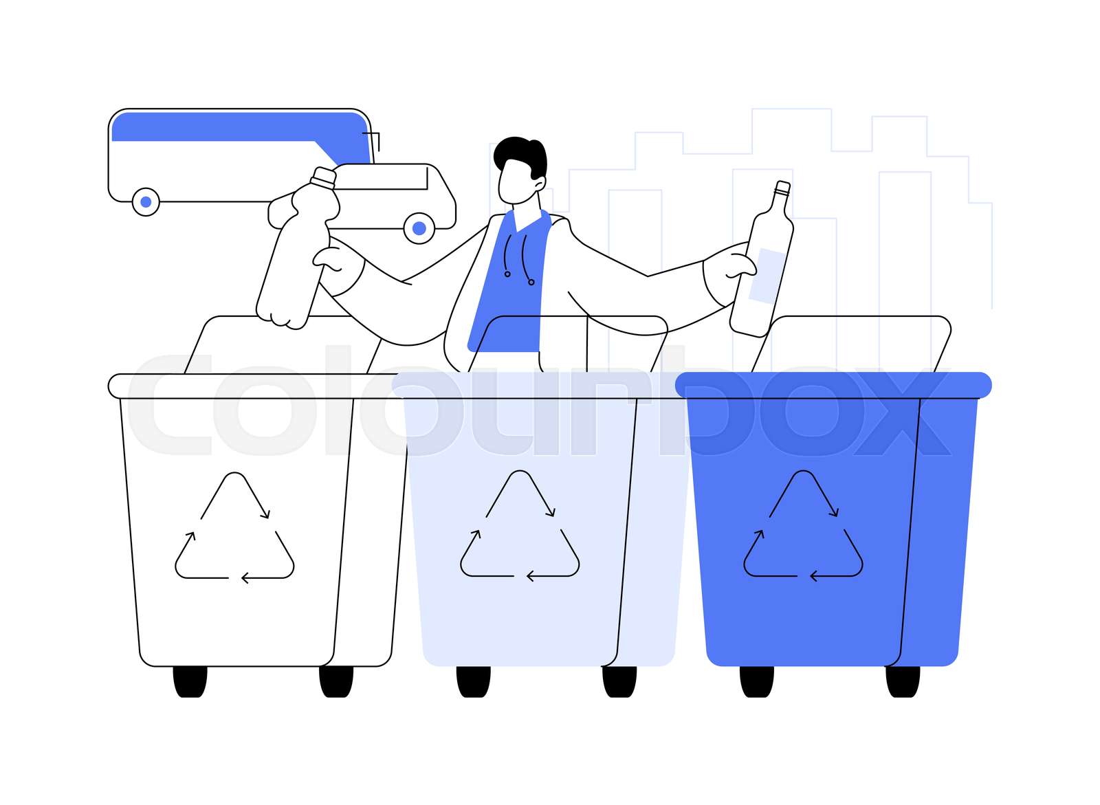 Garbage collection and sorting abstract concept vector illustration ...