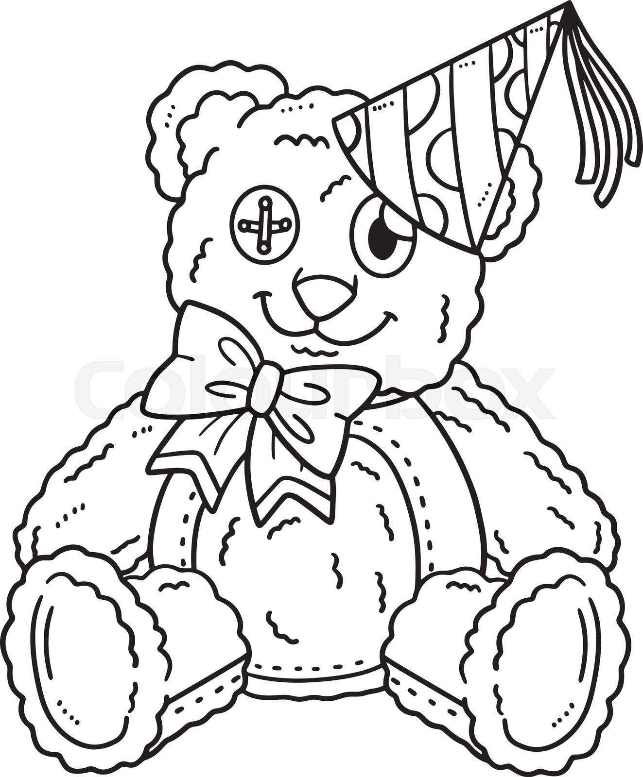 Christmas Teddy Bear Coloring Page