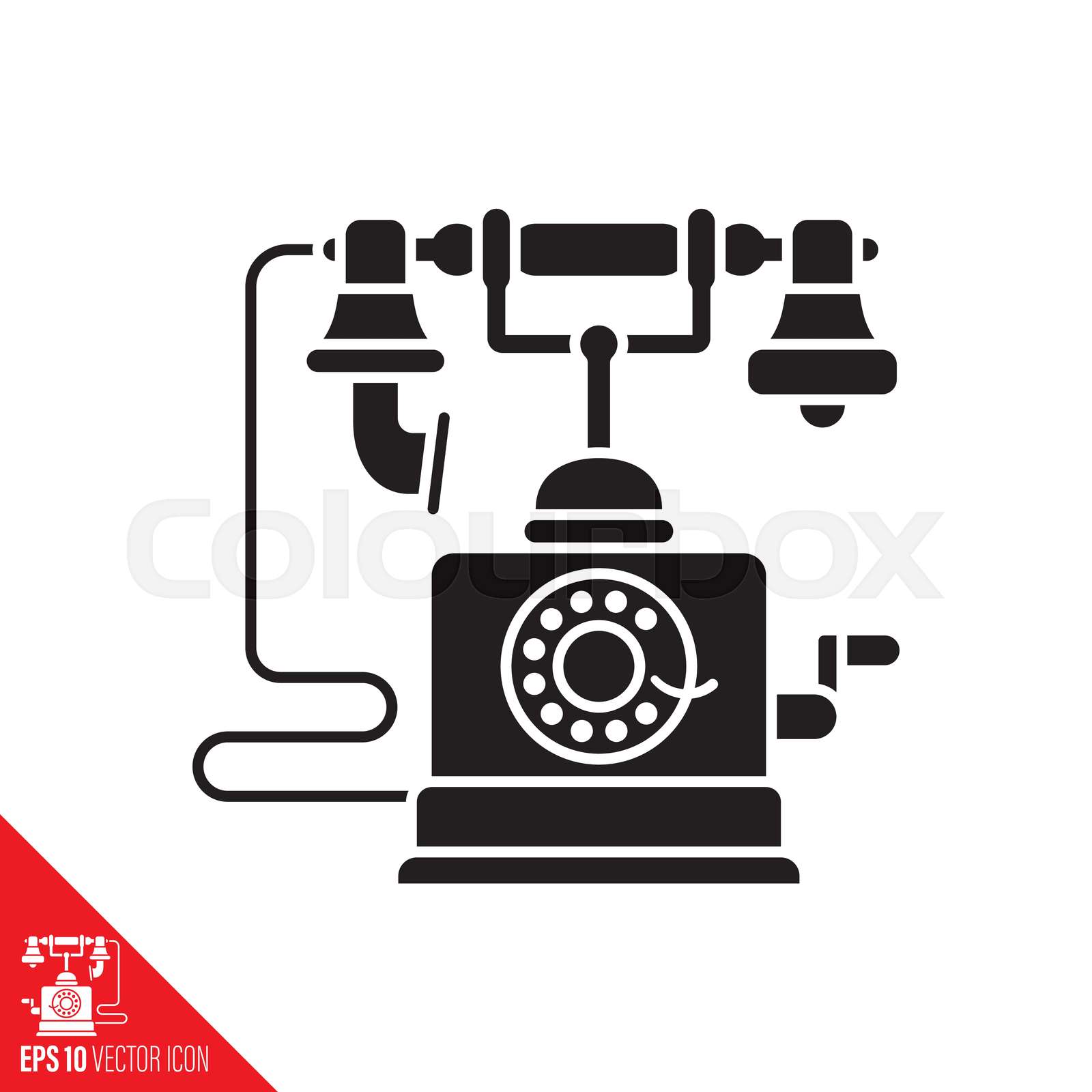 Vintage telephone vector icon | Stock vector | Colourbox
