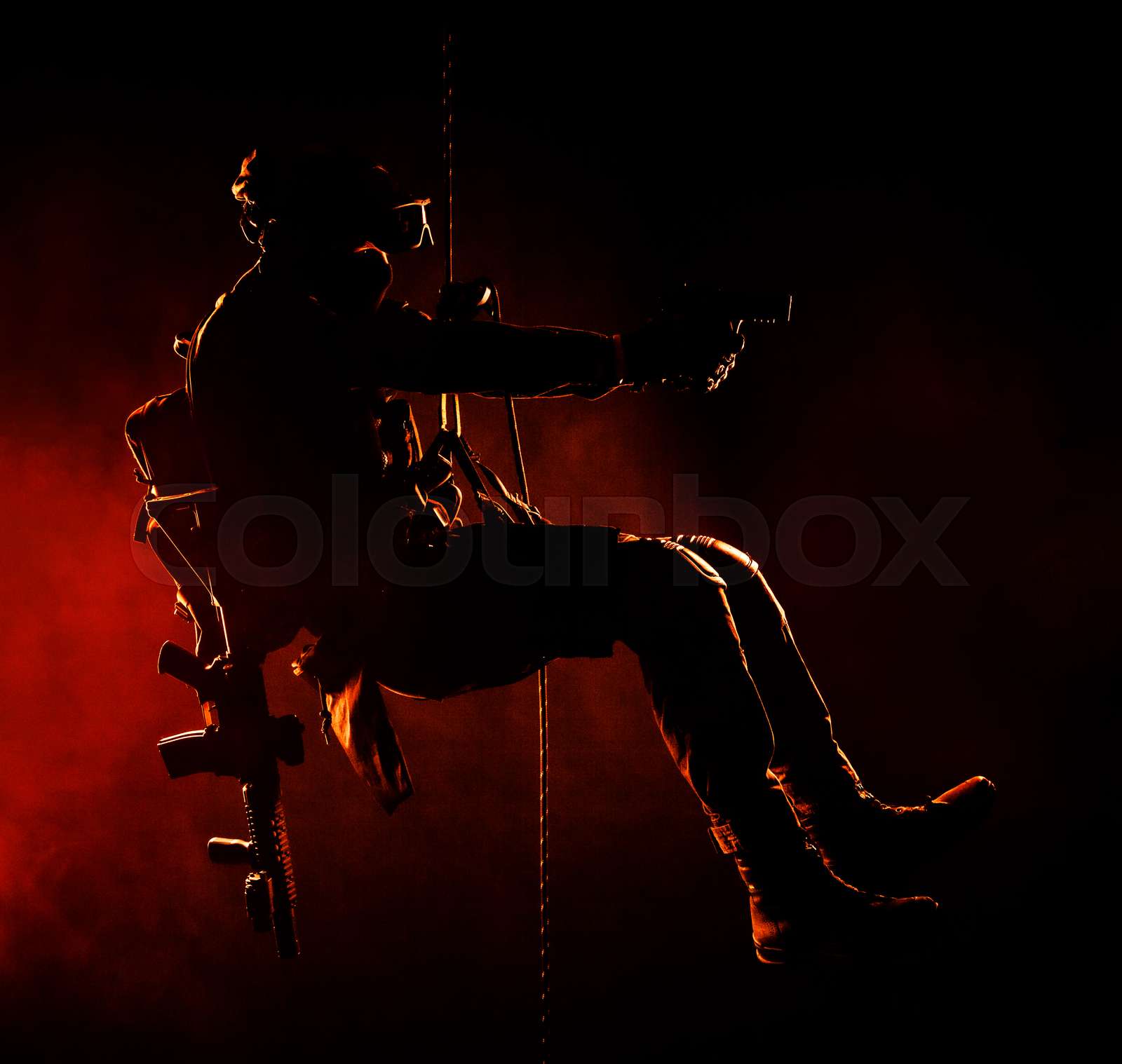 Tactical rappelling SWAT | Stock image | Colourbox
