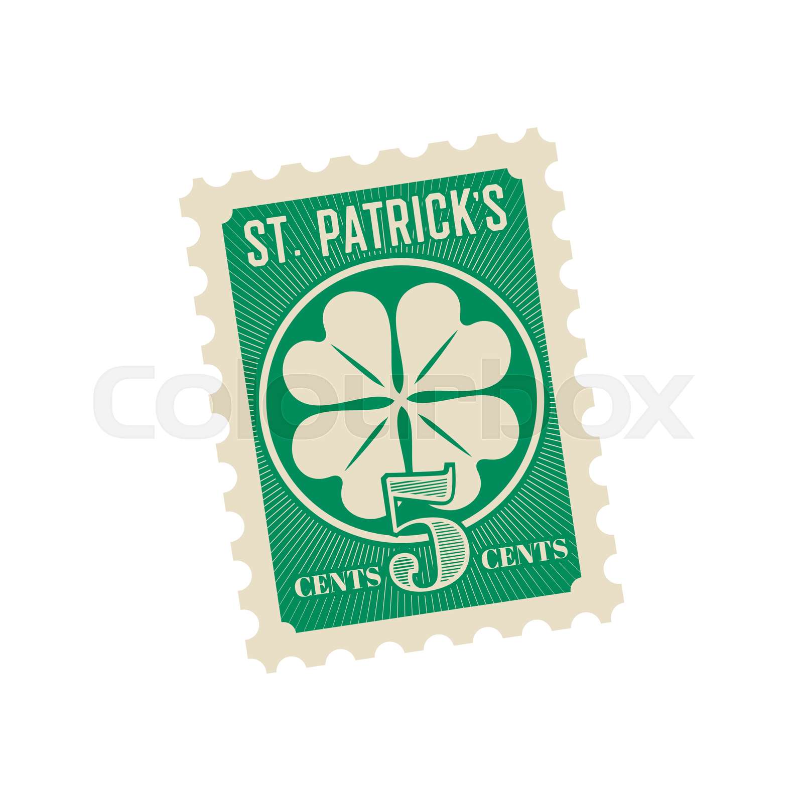 Saint Patrick Day Mail Antique Postage Stamp Stock Vector Colourbox