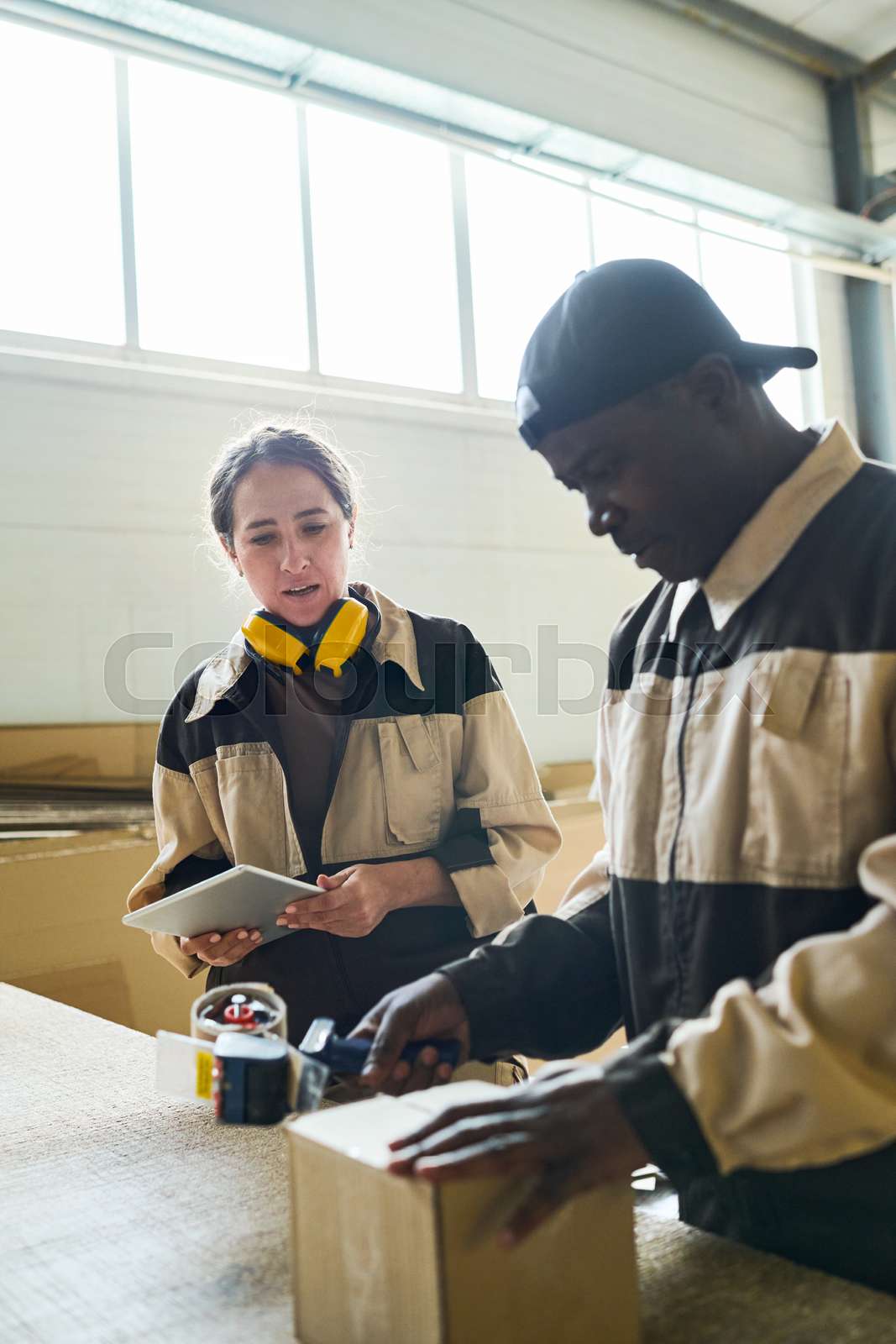 People packing packages for delivery | Stock image | Colourbox