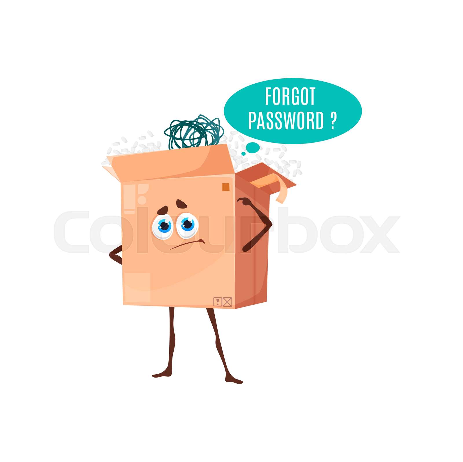 vergessen, passwort, karikatur | Stock-Vektor | Colourbox