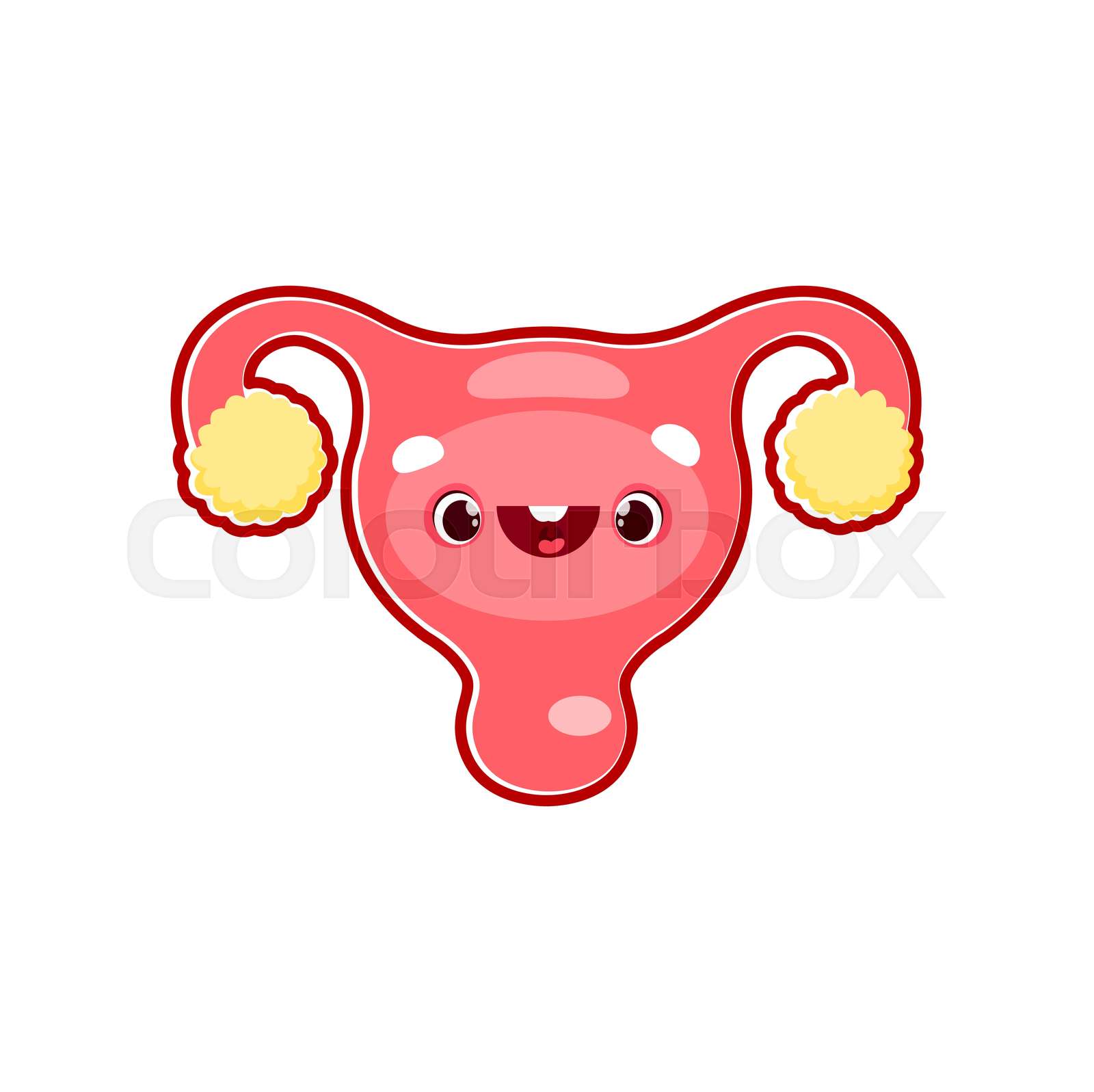 Uterus cartoon human female body organ character | Stock vector | Colourbox