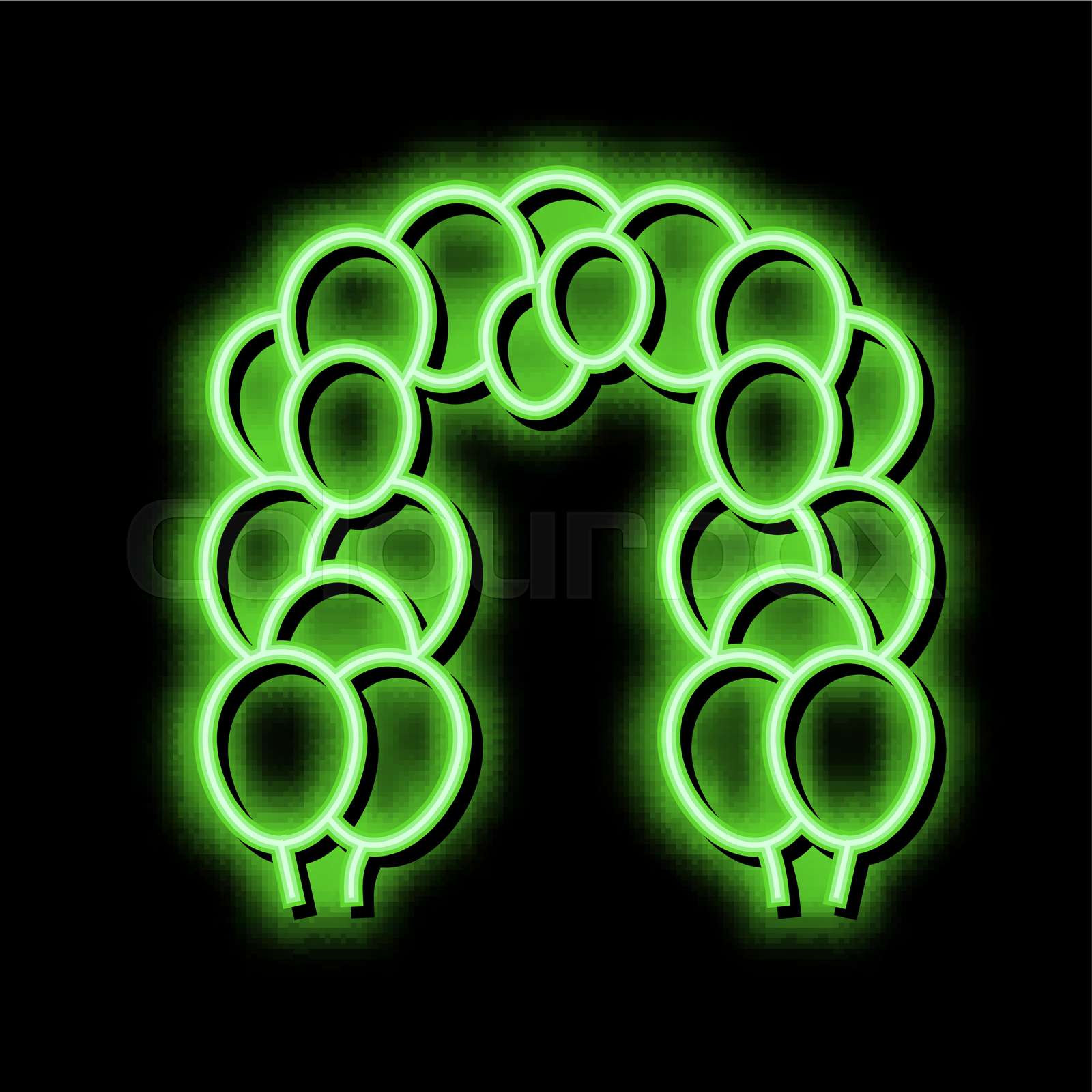 balloon arch and column neon glow icon illustration | Stock vector ...