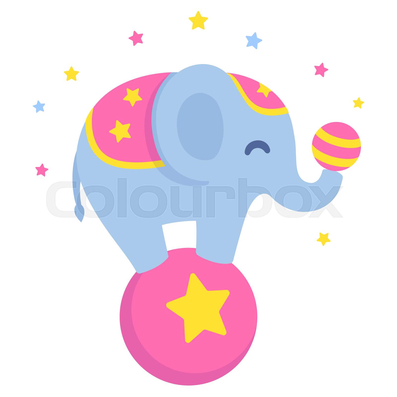 Circus elephant illustration | Stock vector | Colourbox