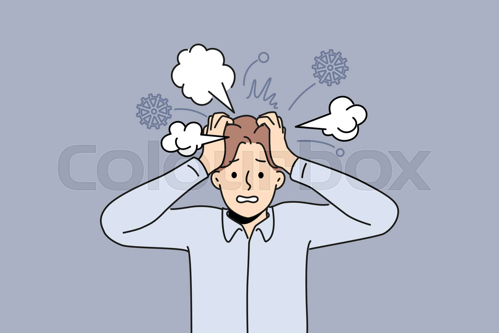 Exhausted businessman suffer from nervous breakdown | Stock vector ...