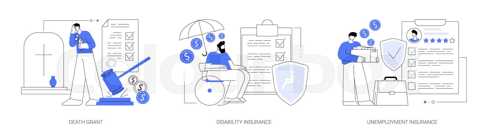 Social financial support abstract concept vector illustrations. | Stock ...