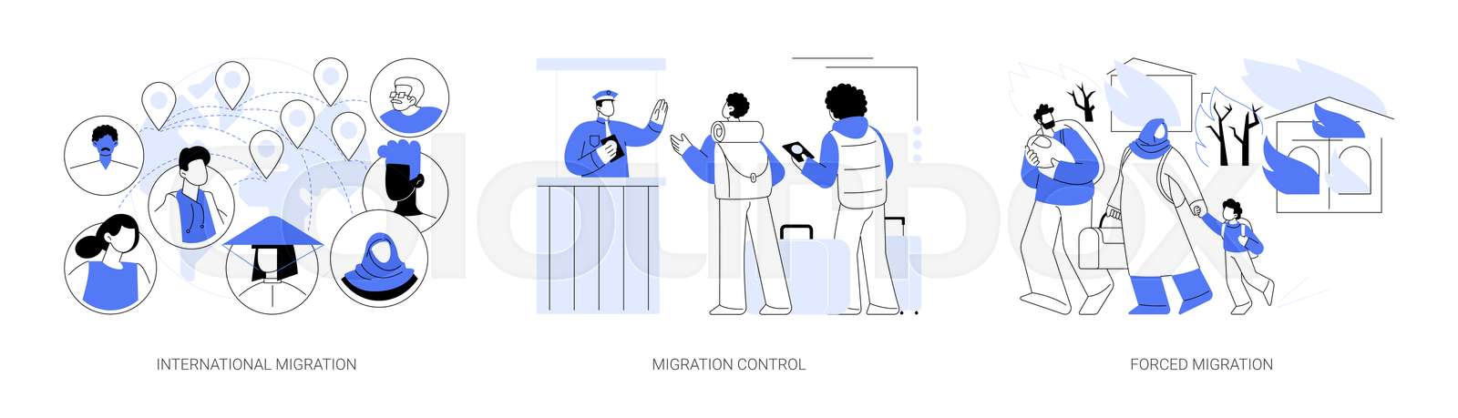 Leaving a country abstract concept vector illustrations. | Stock vector ...