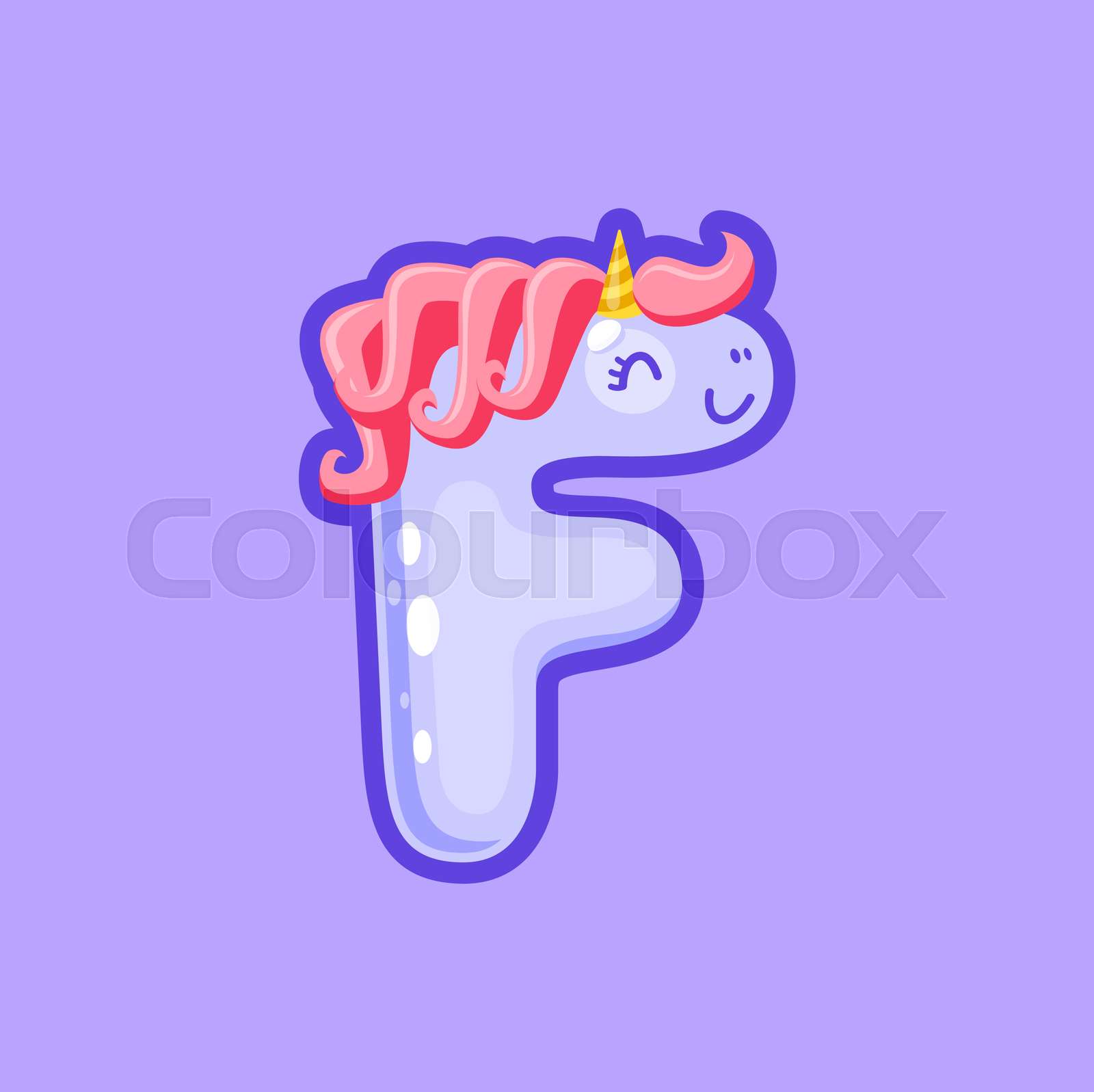 f, brev, enhjørning | Stock vektor | Colourbox