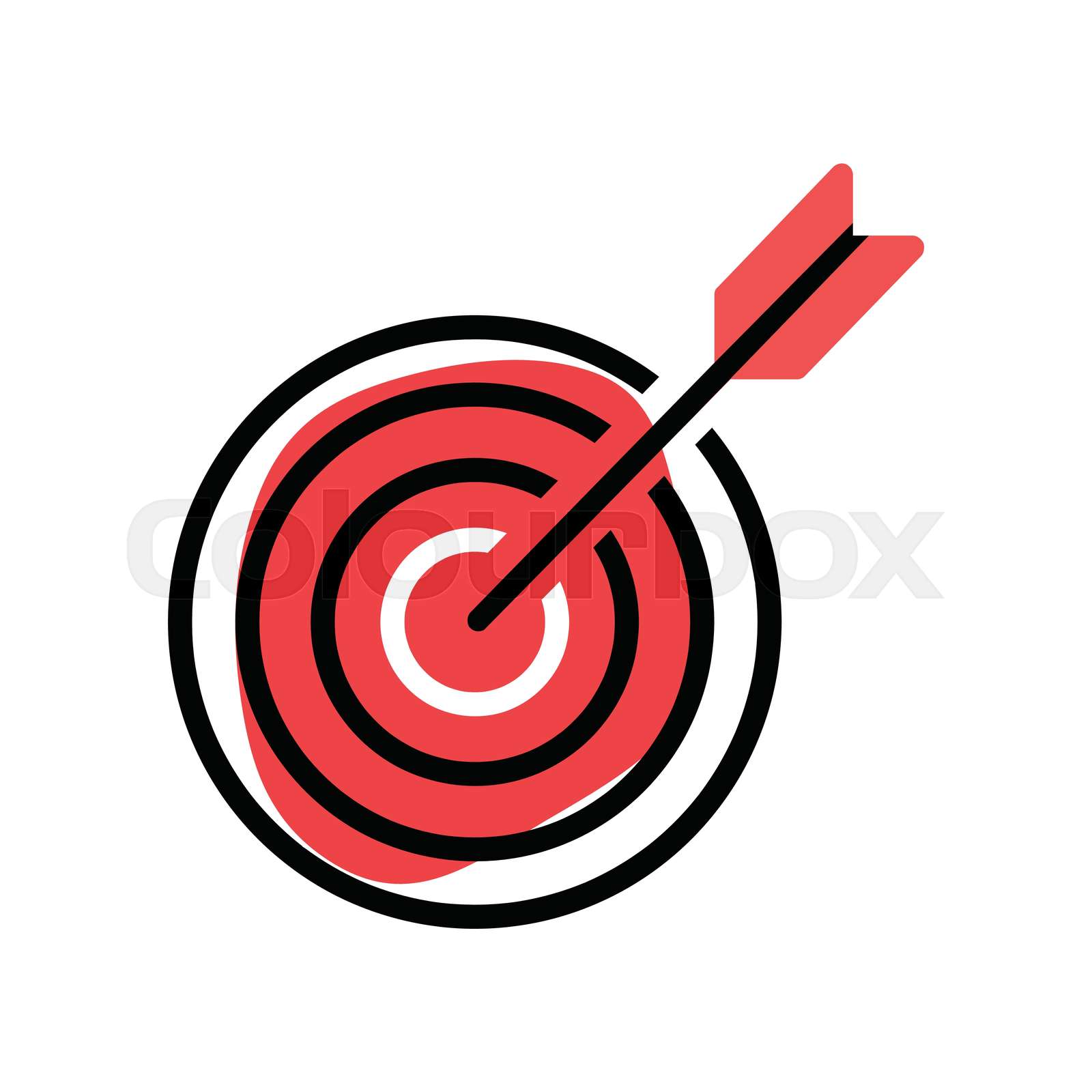 target red with arrow Monoline | Stock vector | Colourbox