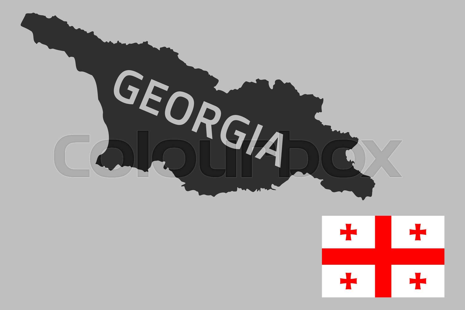 Highly detailed editable political map of Georgia with national flag in ...