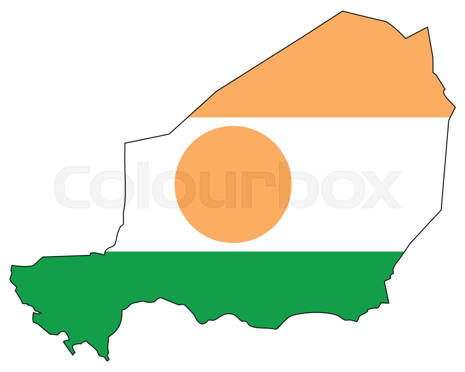 Niger Flag Map