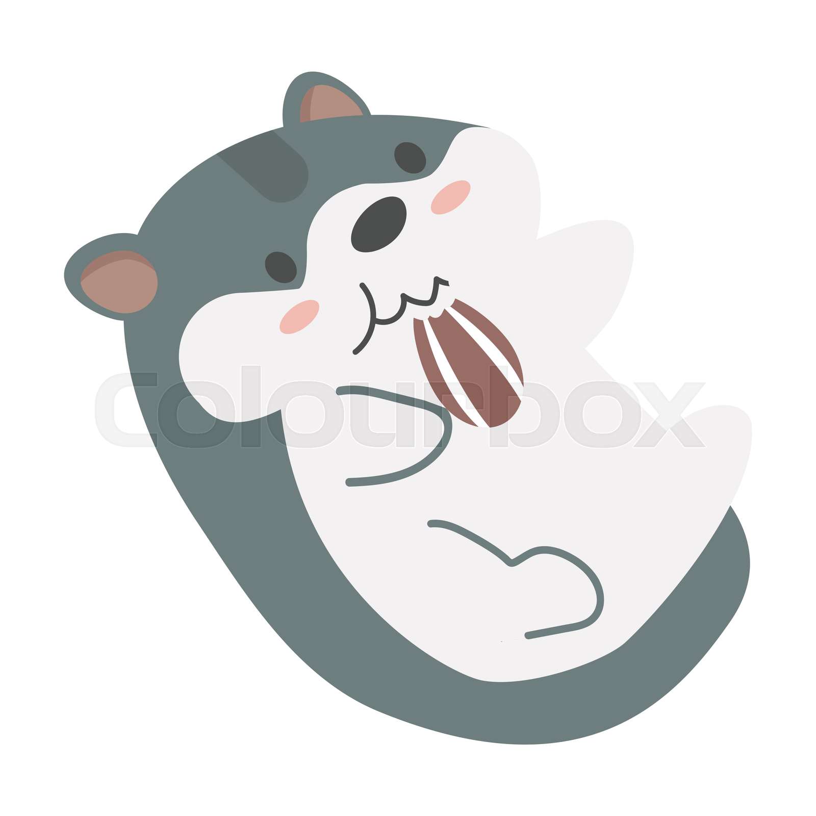 Funny hamster eating seed cartoon | Stock vector | Colourbox