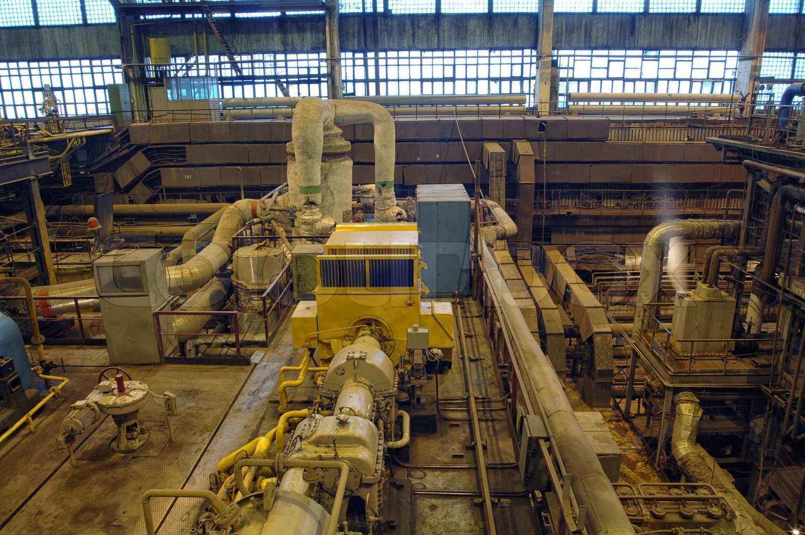 steam turbine on power plant | Stock image | Colourbox