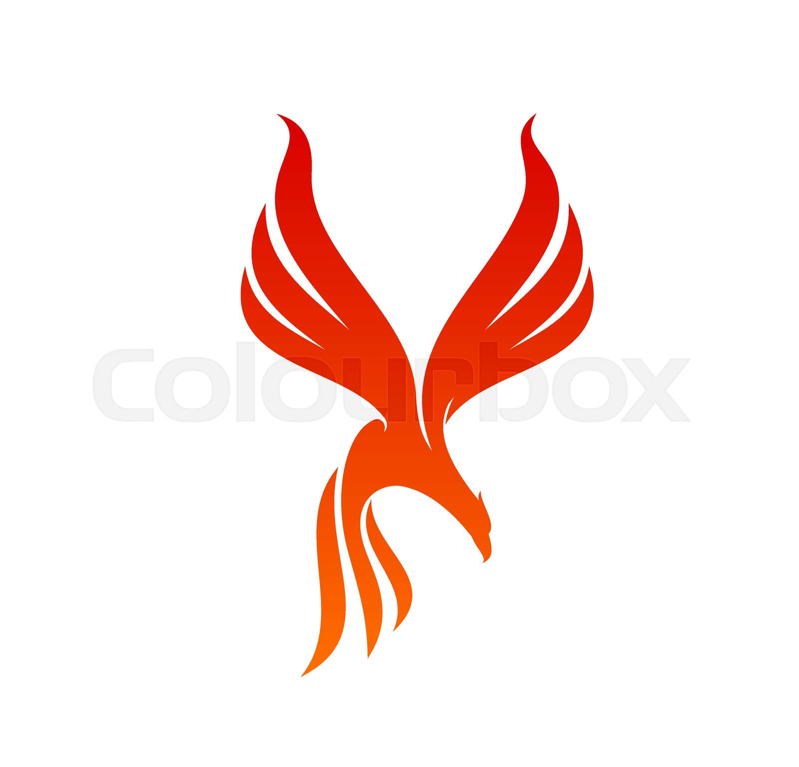 Phoenix bird icon, firebird with fire wings symbol | Stock vector ...
